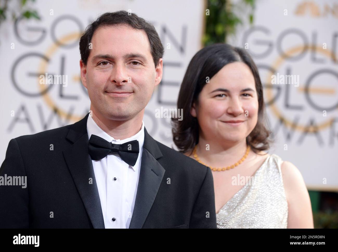 Alex Heffes, left, and Maya Magub arrive at the 71st annual Golden ...