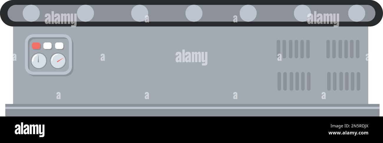 Conveyor cartoon icon. Industrial moving line machine isolated on white ...