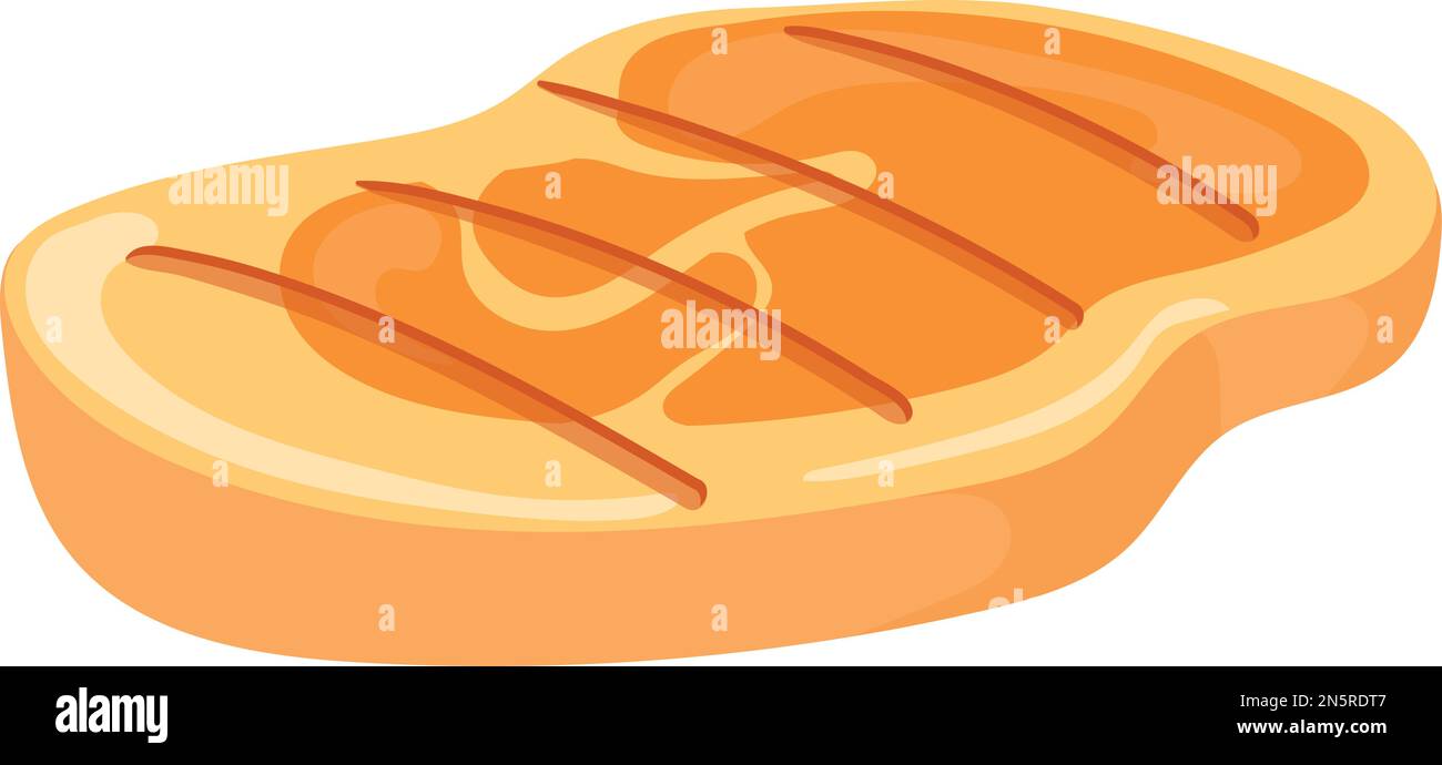 Roasted sirloin steak cartoon icon Bbq meat isolated on white ...