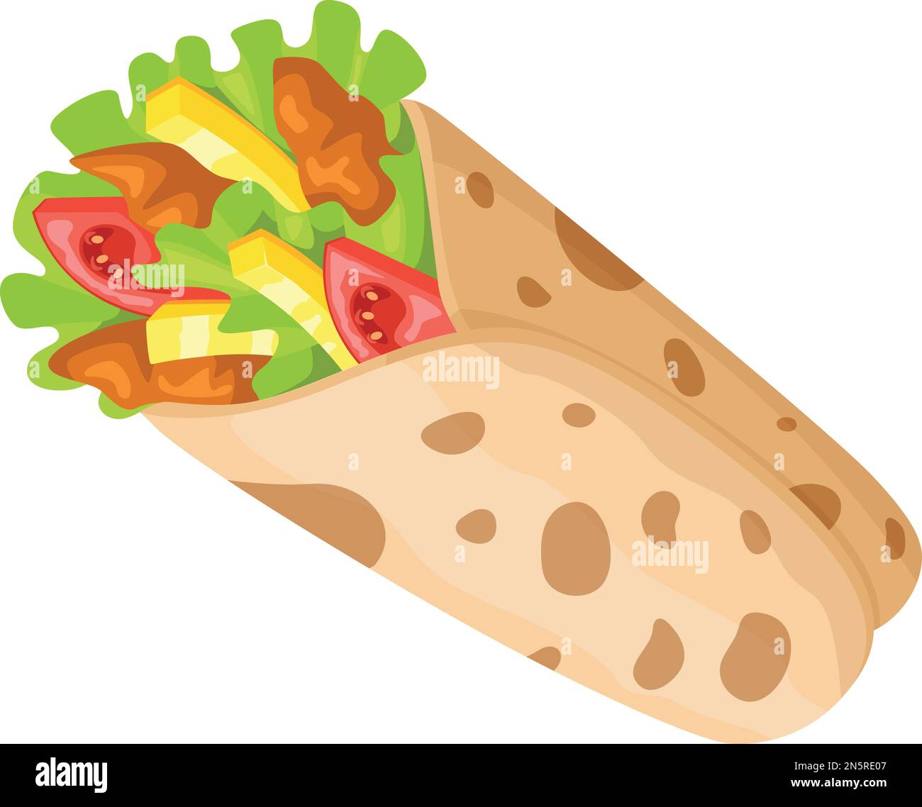 Burrito cartoon icon. Mexican wrap fast food Stock Vector Image & Art ...