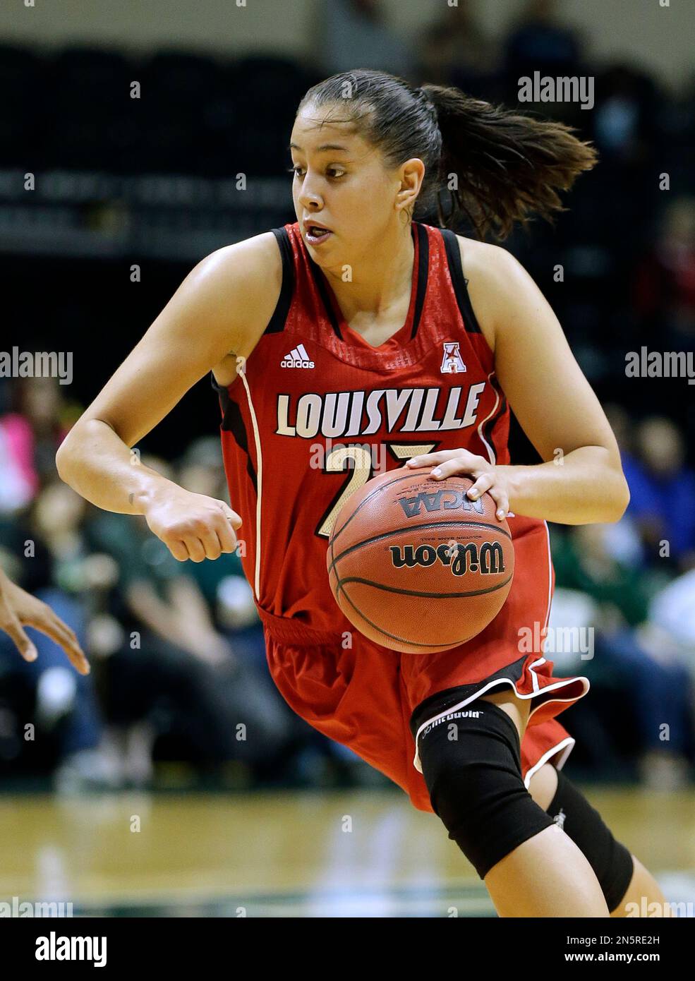 Louisville guard Shoni Schimmel (23) drives up the floor against South ...