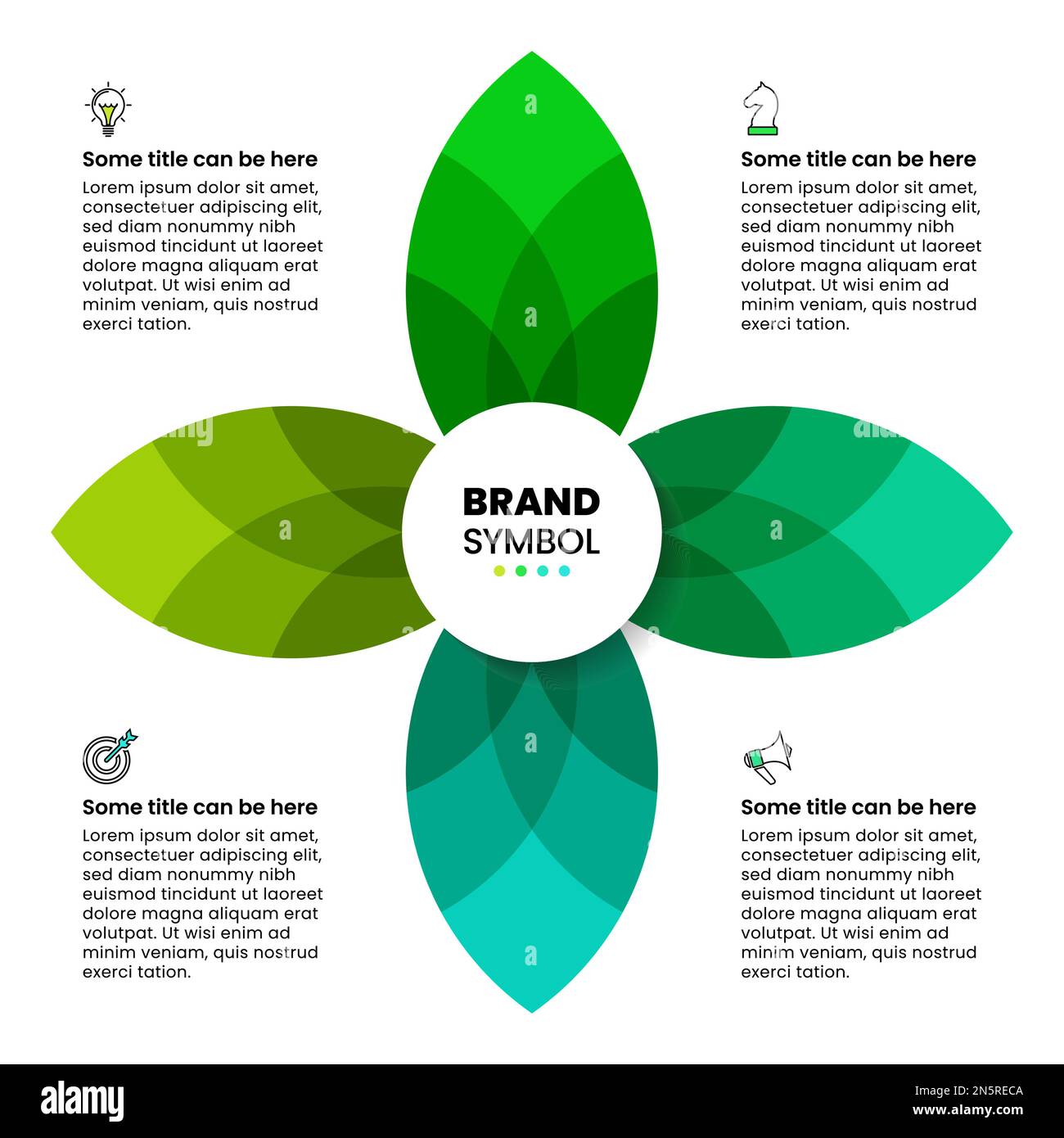 Infographic template with icons and 4 options or steps. Abstract flower ...