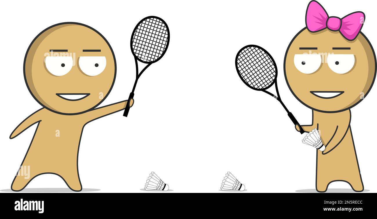 Cartoon badminton racket Cut Out Stock Images & Pictures - Alamy