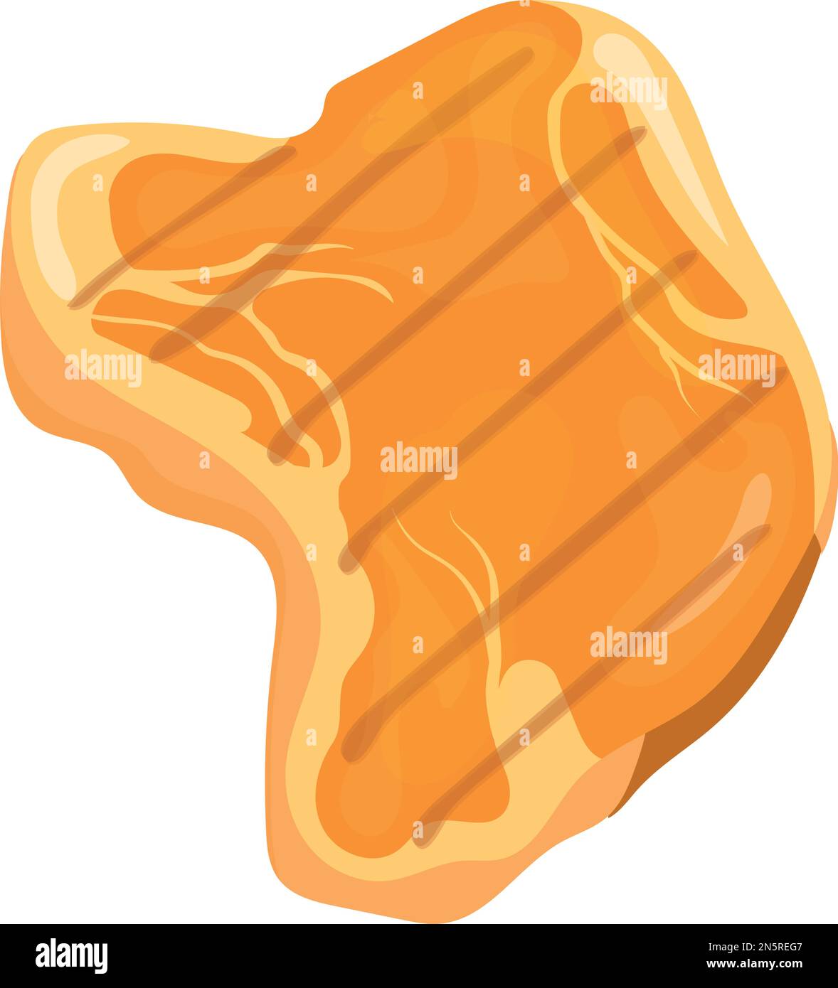 Roasted pork icon. Cartoon meat chop steak isolated on white background ...