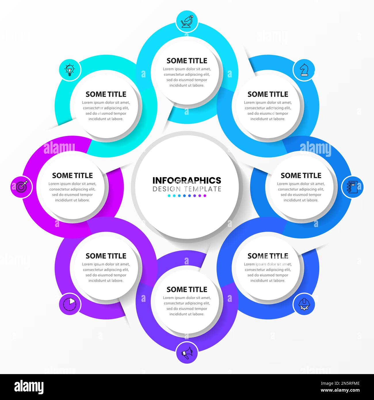 8 part circle infographic hi-res stock photography and images - Alamy