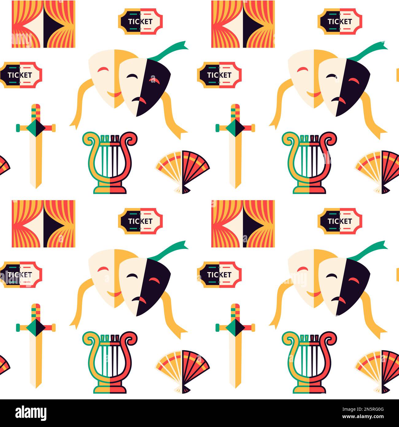 Theater Seamless Pattern Stock Vector Image & Art - Alamy