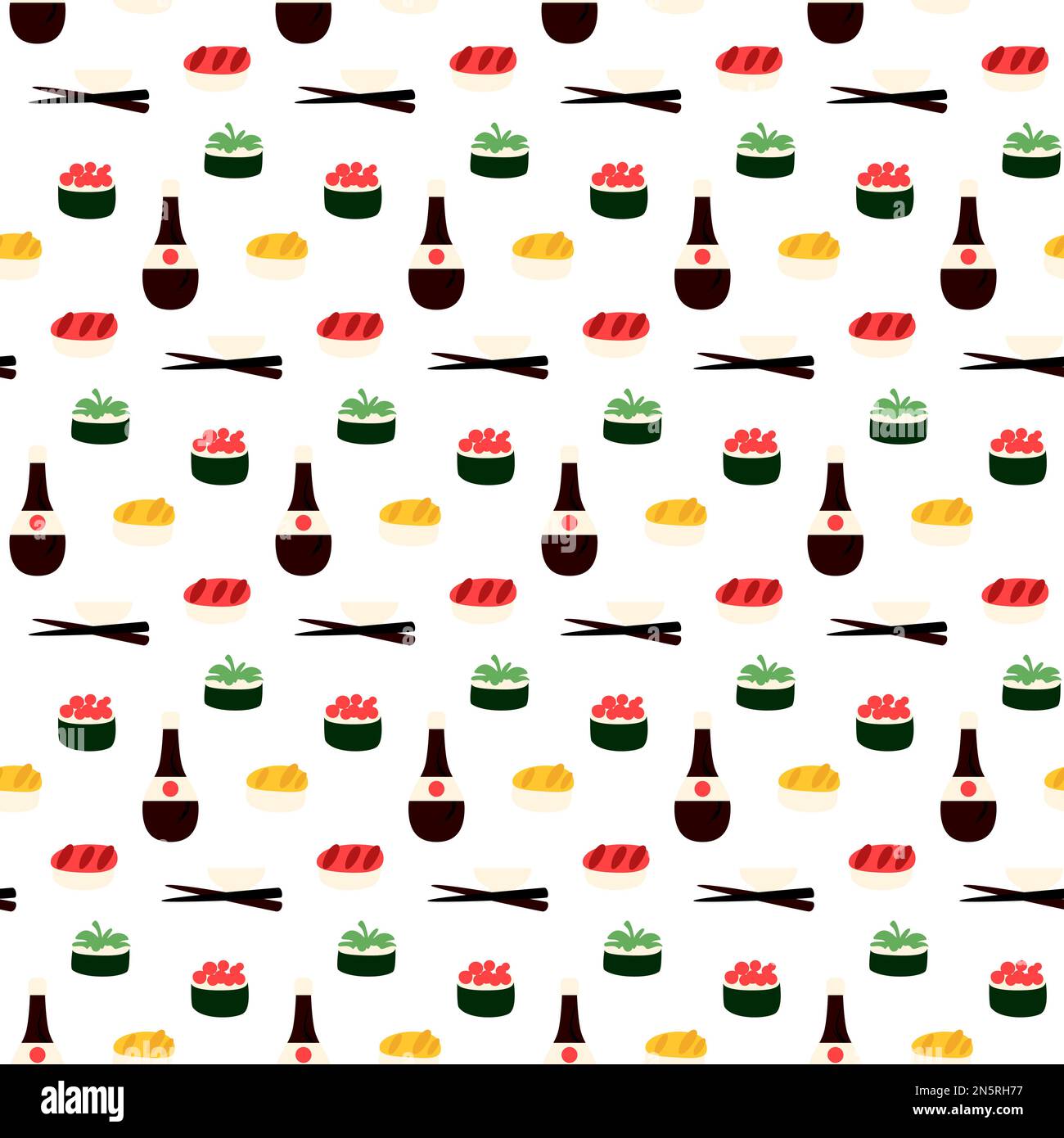 Menu Sushi Seamless Pattern Stock Vector Image & Art - Alamy