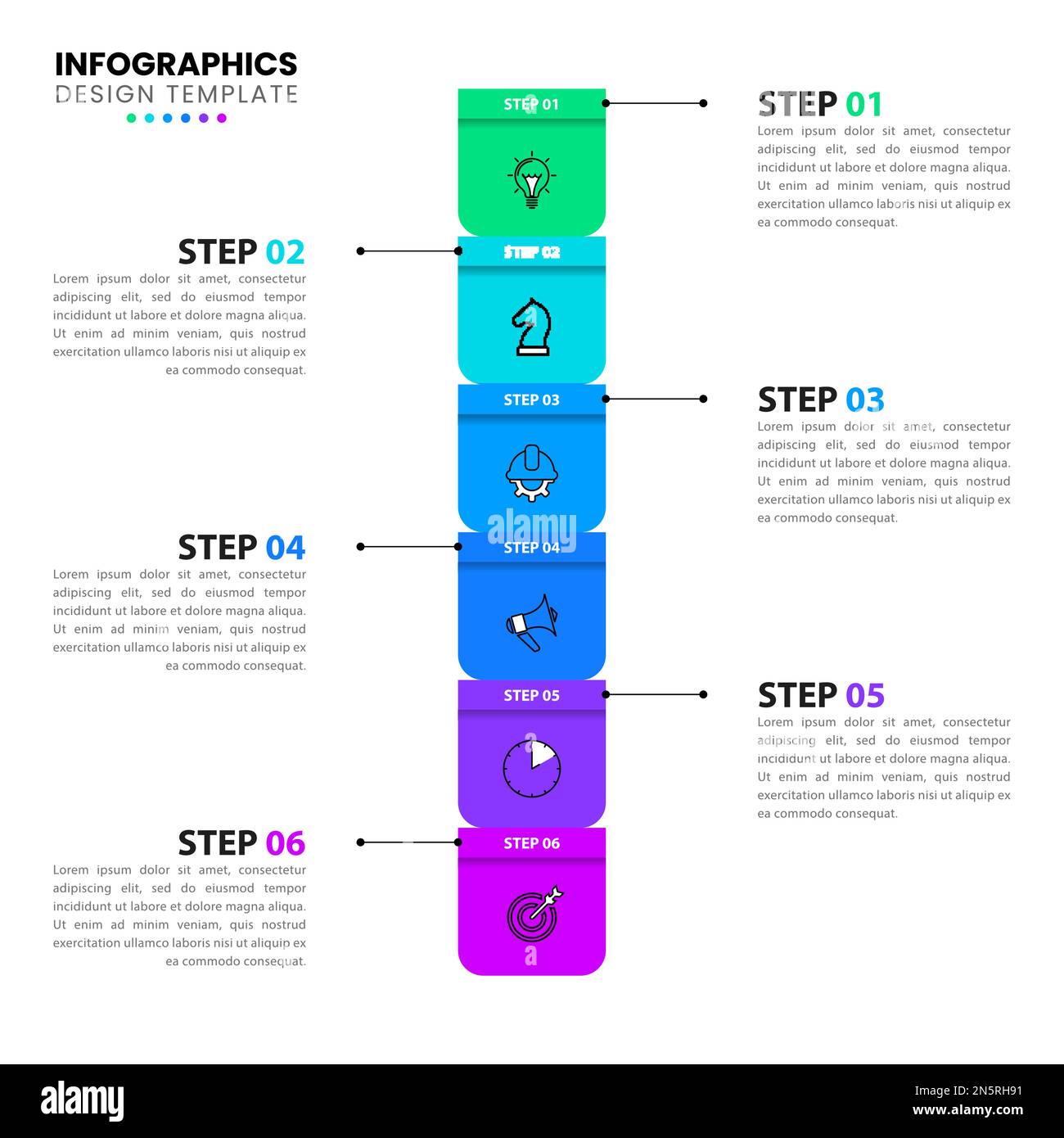 Infographic template with icons and 6 options or steps. Can be used for ...