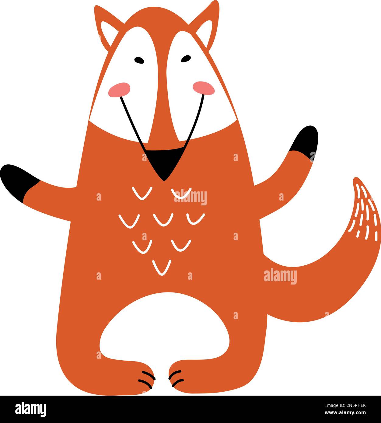 Smiling fox in nordic style. Woodland animal character Stock Vector ...