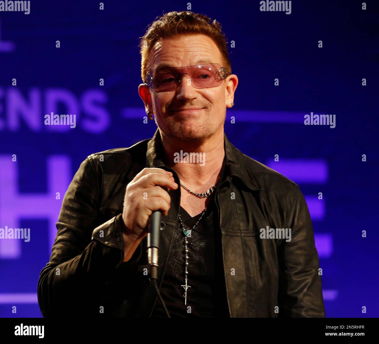Bono performs on stage at the 3rd Annual Sean Penn & Friends HELP HAITI ...