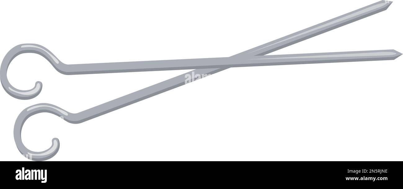 Metal skewer stick. Kebab tool cartoon icon isolated on white ...