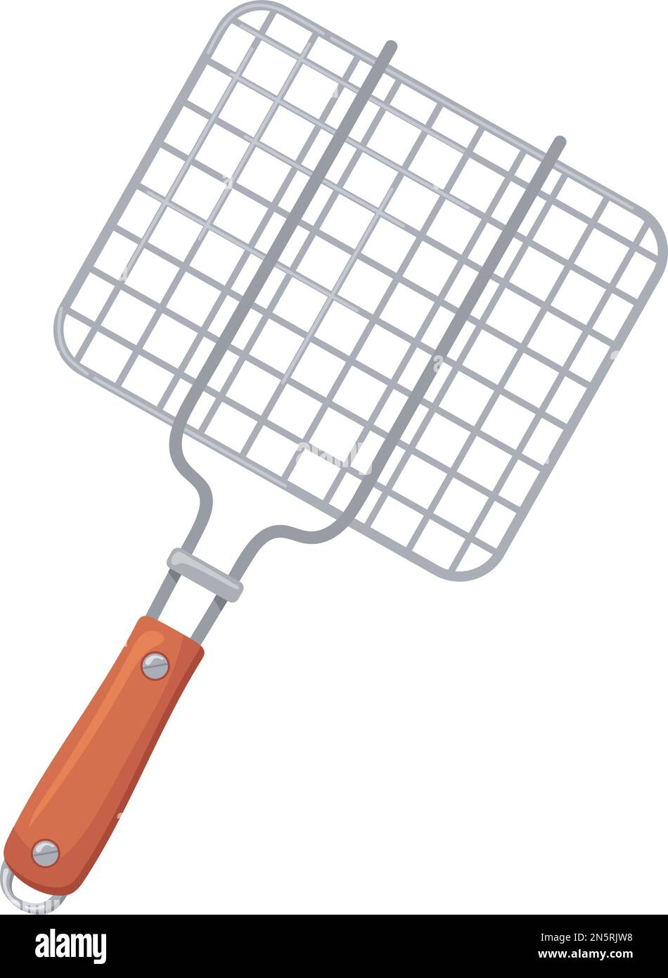 Barbecue hand grid cartoon icon. Grill tool isolated on white ...
