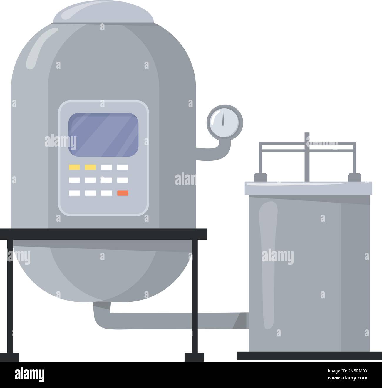 Metal container for food manufacture. Fermentation cartoon tank ...