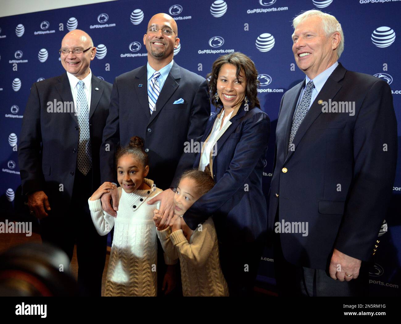 Penn State's new football coach, James Franklin, poses for photos after ...