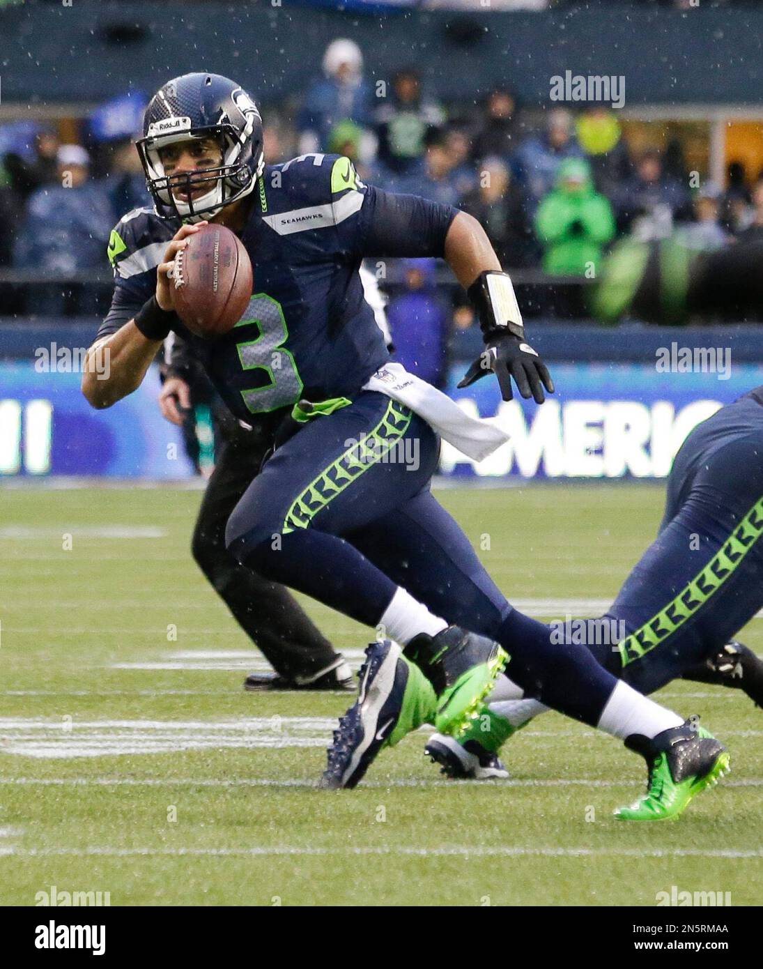 Seattle Seahawks quarterback Russell Wilson (3) scrambles against the ...