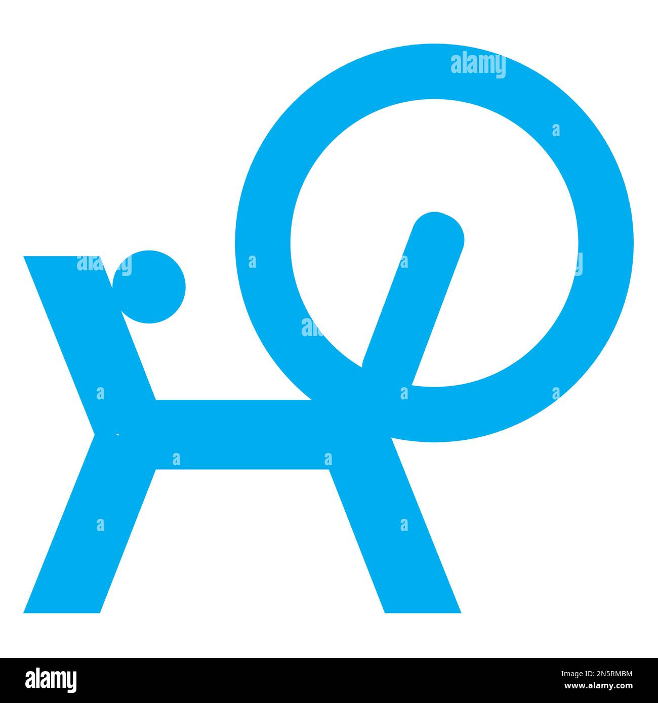 Blue and white vector graphic of a map symbol for a craft centre. It ...