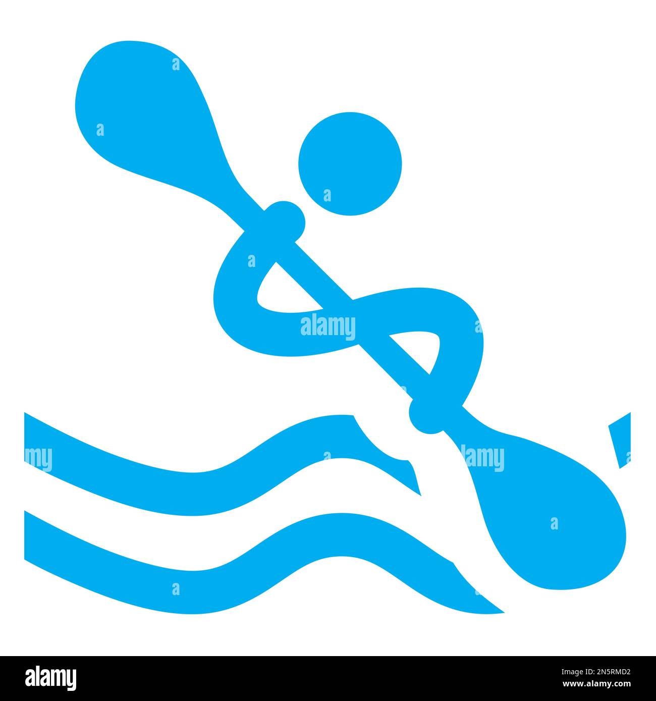 Blue and white vector graphic of a map symbol for paddle based water ...