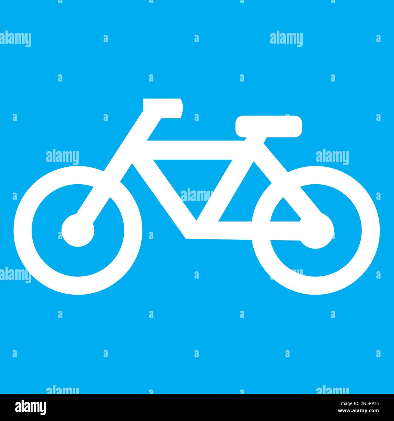 Blue and white vector graphic of a map symbol for bicycle trail. It ...
