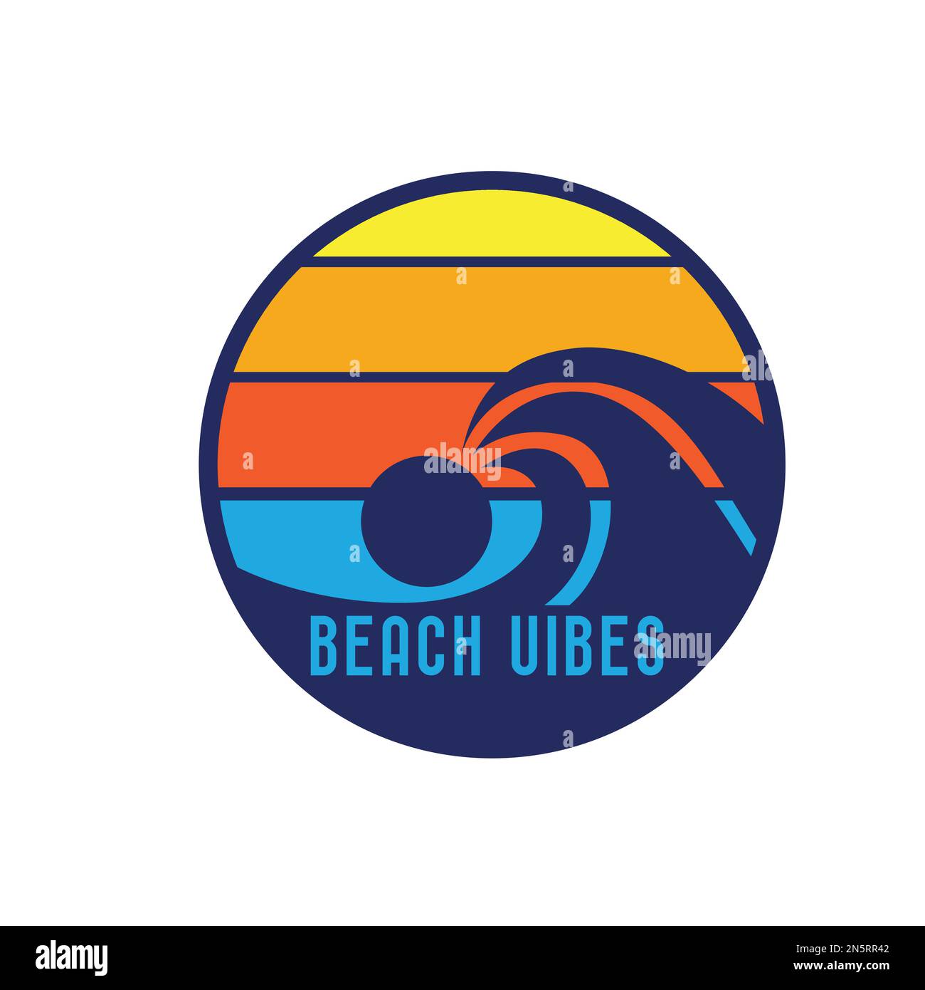 Retro Beach Vibes sun Surf Wave Ocean Wave illustration Poster Graphic ...