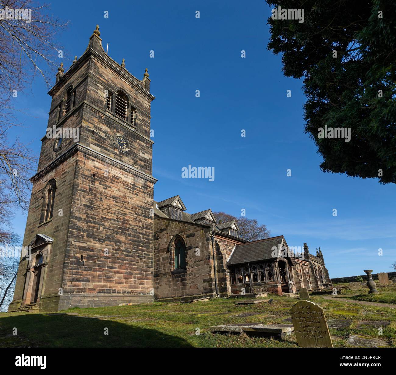West tower and South side porch and entrance to St Mary's Church ...