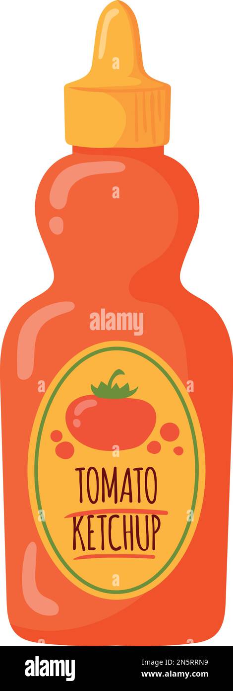 Red sauce plastic bottle. Ketchup cartoon icon isolated on white ...