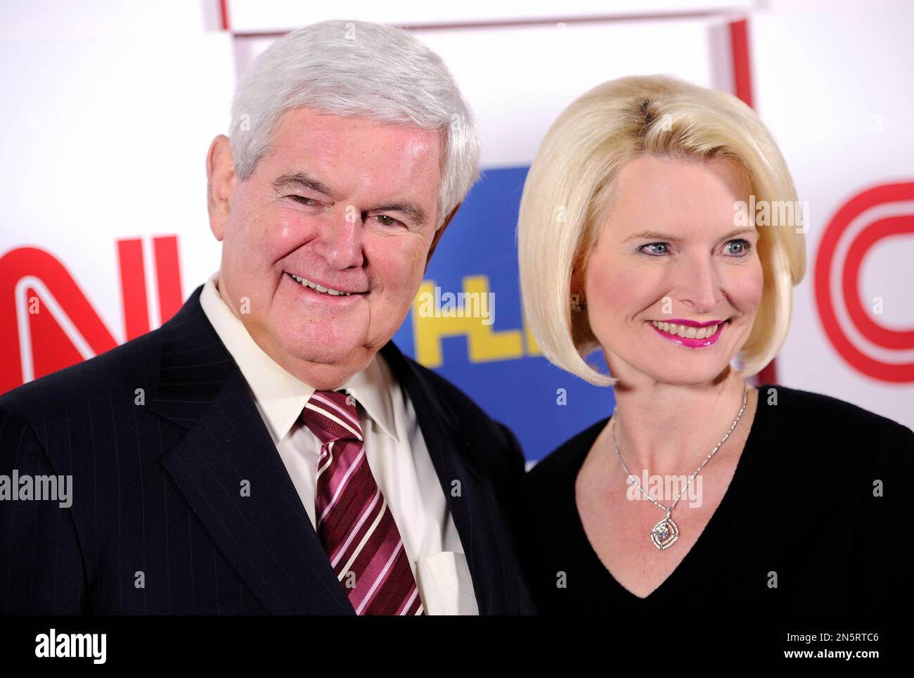 Newt Gingrich of the CNN program "Crossfire" poses with his wife ...