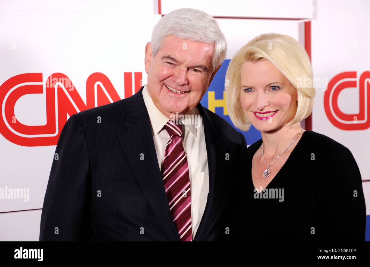 Newt Gingrich of the CNN program "Crossfire" poses with his wife ...