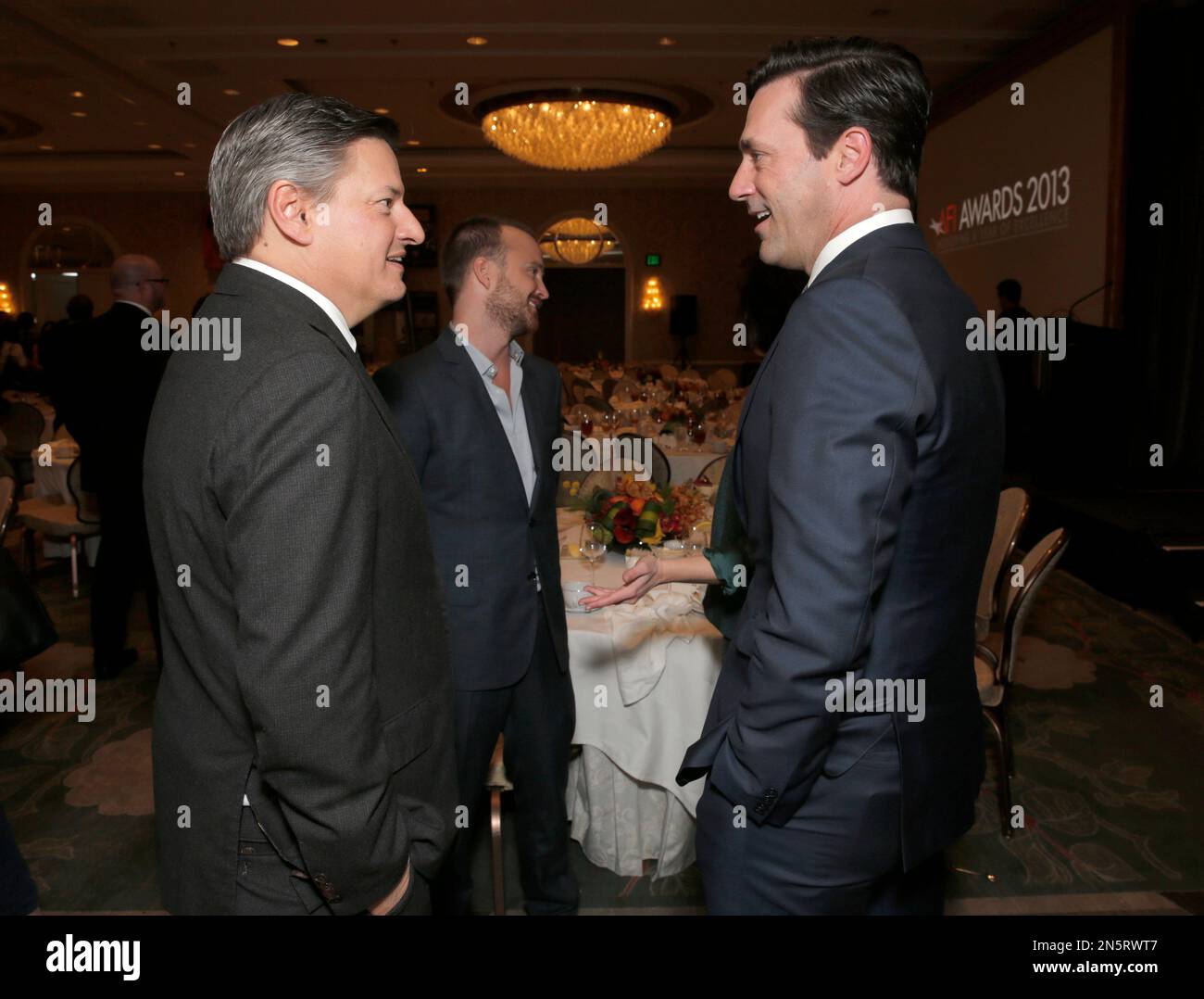 Ted Sarandos and Jon Hamm attend the 14th annual AFI Awards Luncheon at ...
