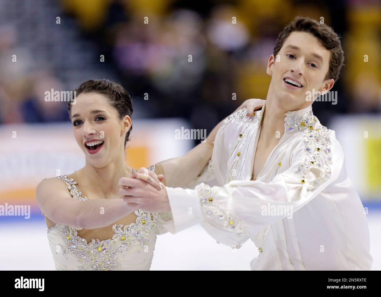 Danielle Gamelin and Alexander Gamelin skate during the ice dance short ...