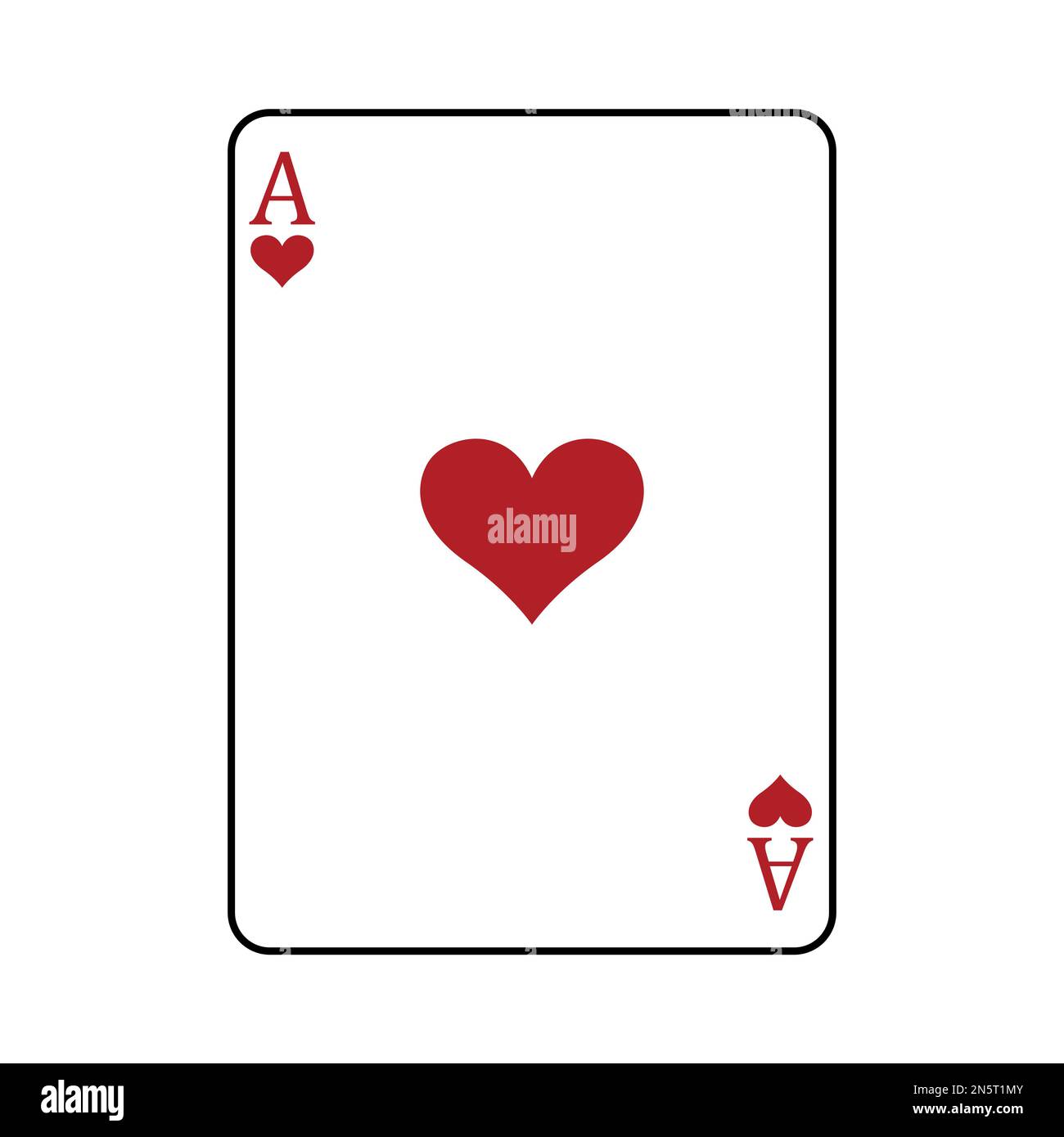 Ace of Hearts playing card, vector illustration isolated on white Stock ...