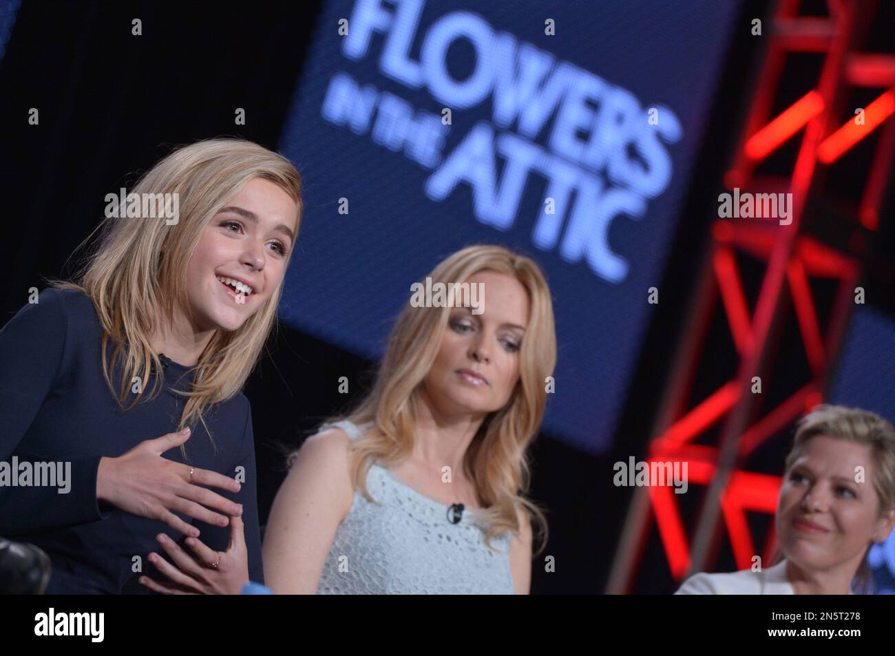 From left, Kiernan Shipka, Heather Graham and screenwriter Kayla Alpert ...