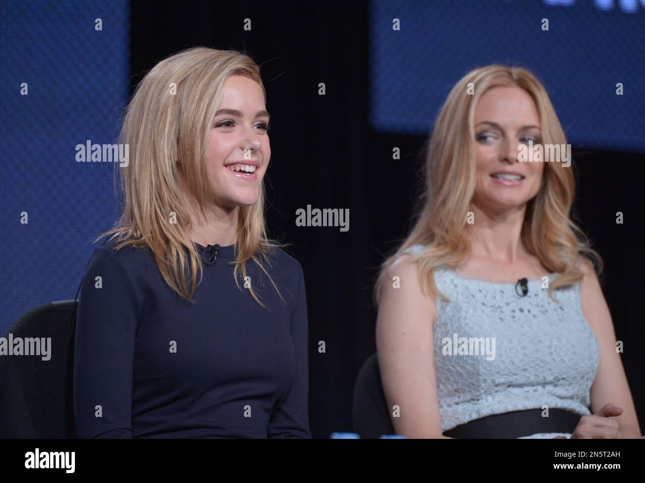Kiernan Shipka, left, and Heather Graham speak on stage at the Lifetime ...