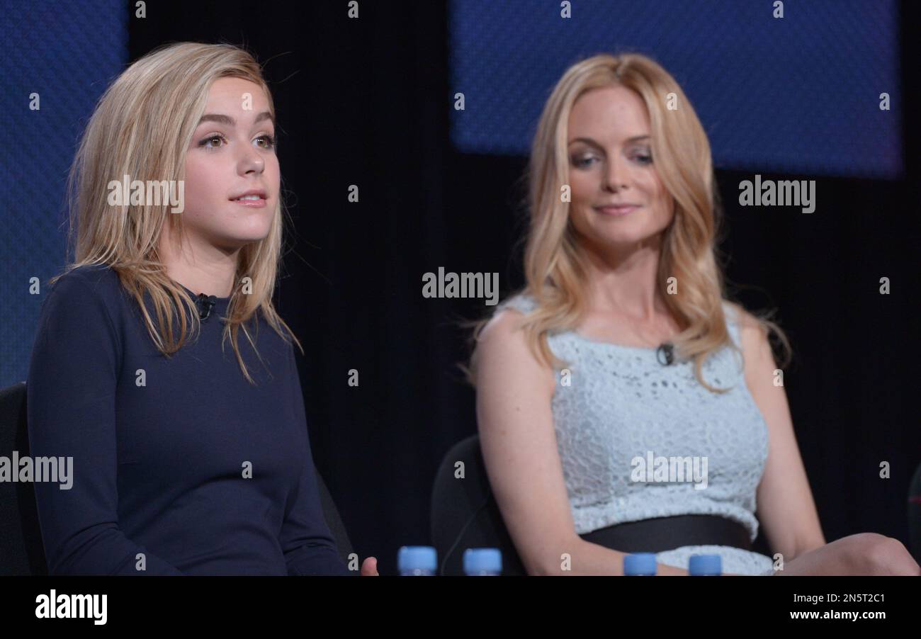 Kiernan Shipka, left, and Heather Graham speak on stage at the Lifetime ...