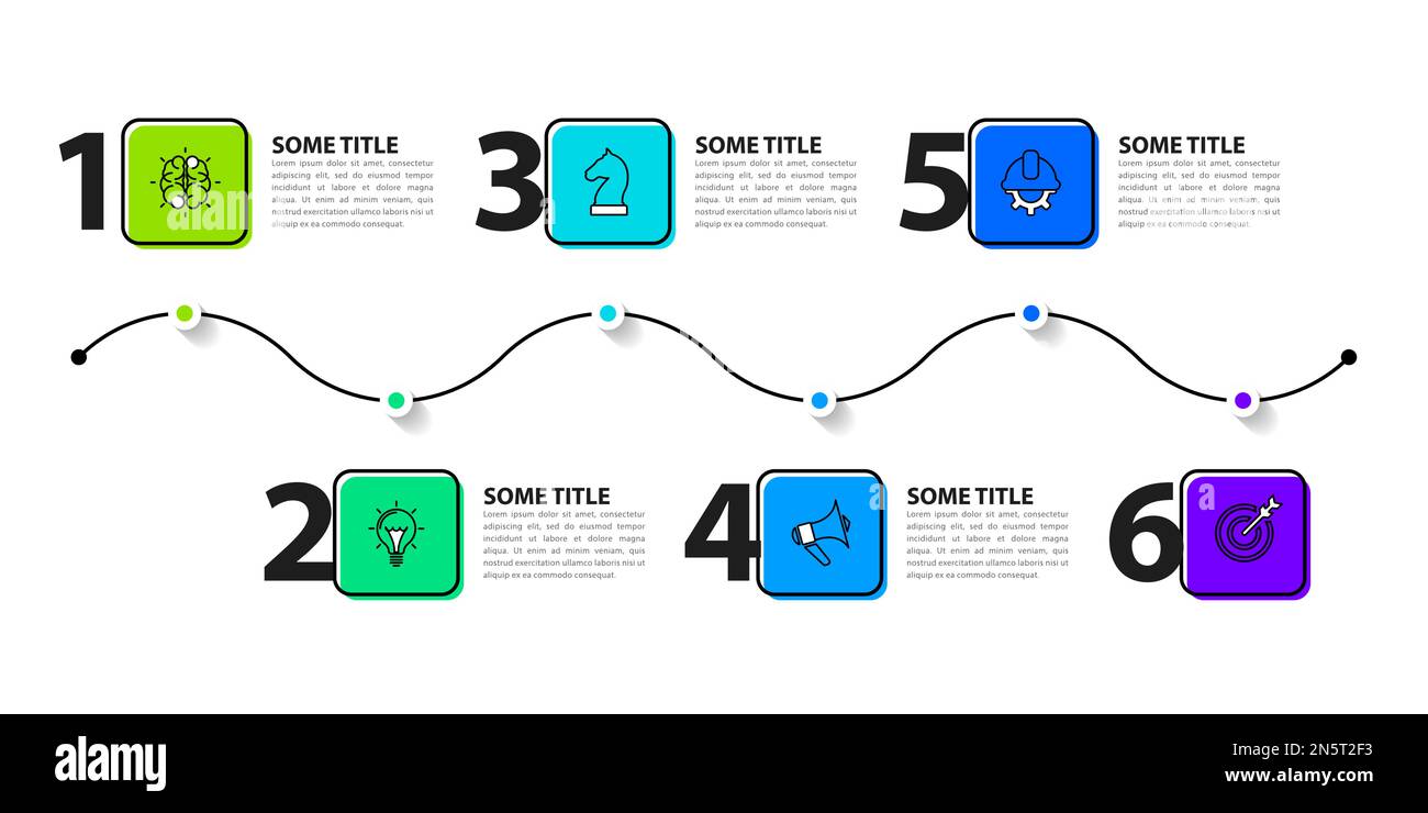 Infographic template with icons and 6 options or steps. Timeline. Can ...