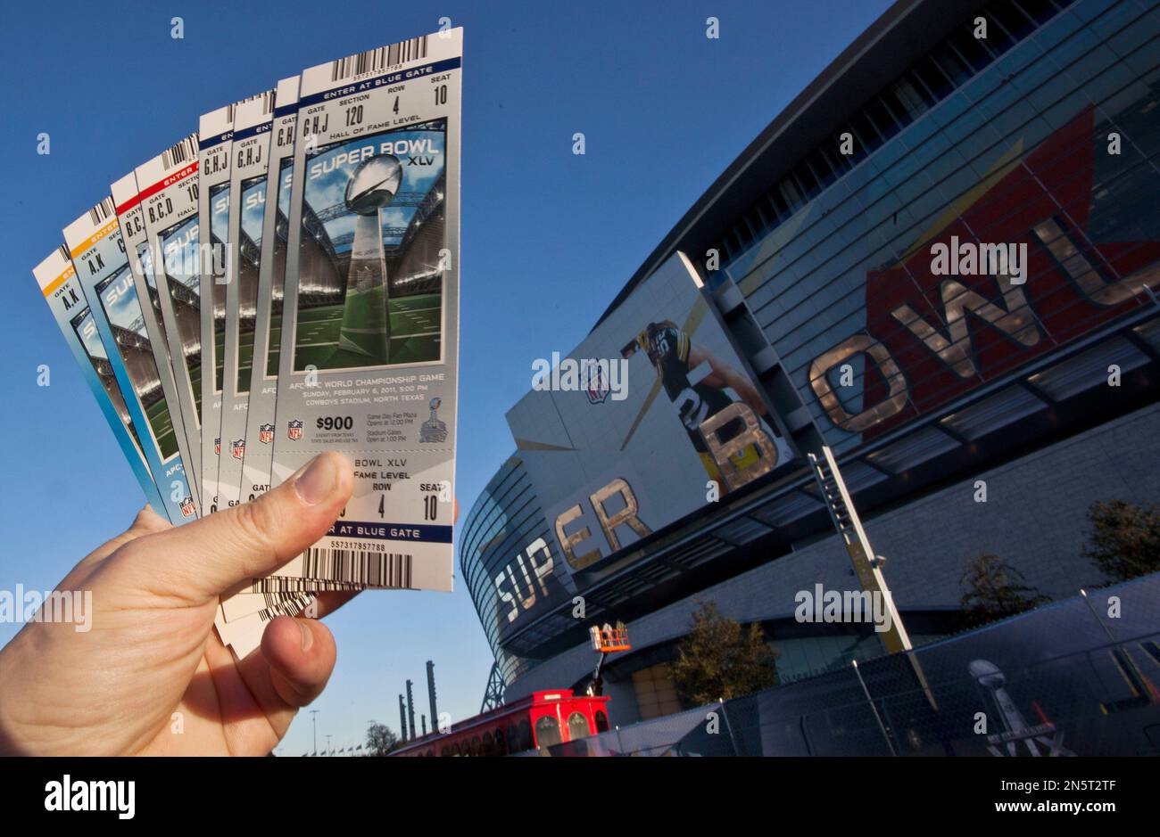 FILE - In this Jan. 28, 2011, file photo, some NFL football Super Bowl ...