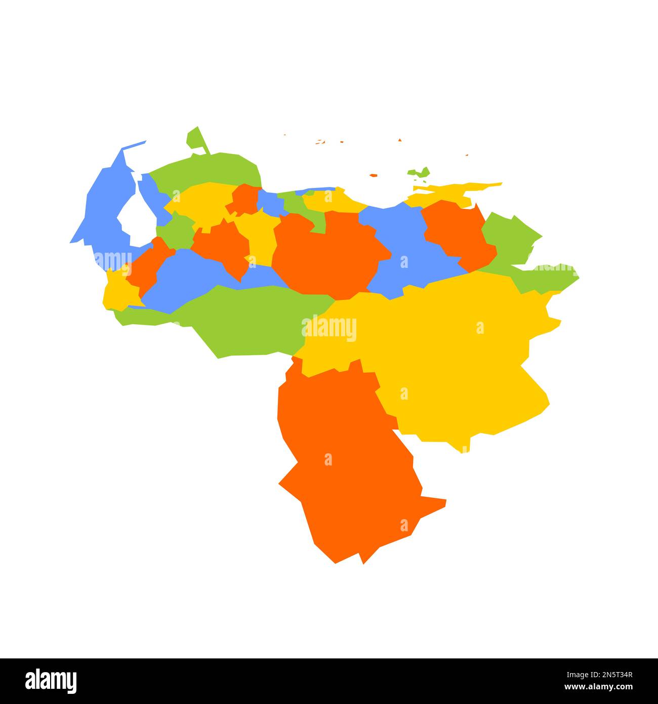 Venezuela political map of administrative divisions - states, capital ...