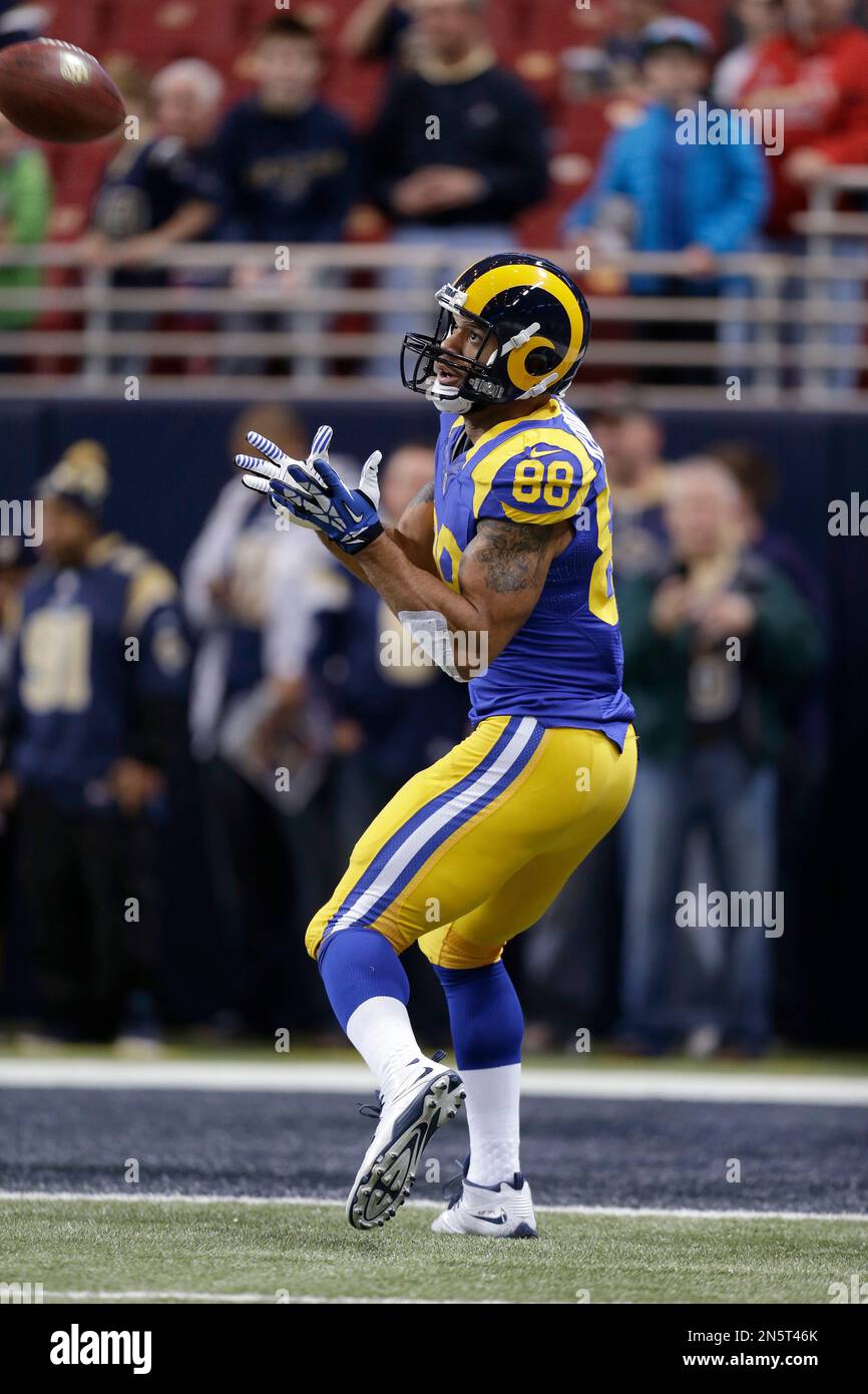 St. Louis Rams Lance Kendricks, #88, runs through some drill before the ...