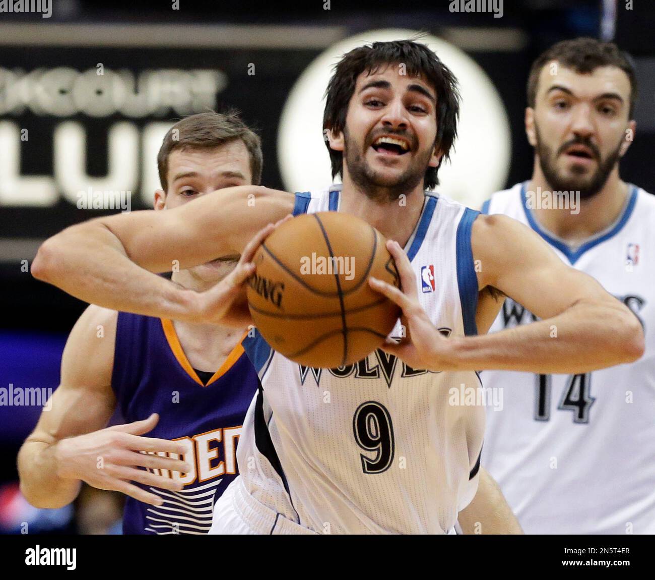 Minnesota Timberwolves' Ricky Rubio of Spain passes the ball in the ...