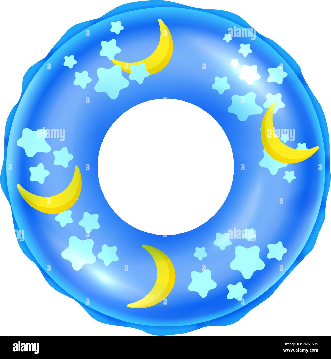 Blue inflatable ring mockup. Summer beach donut isolated on white ...