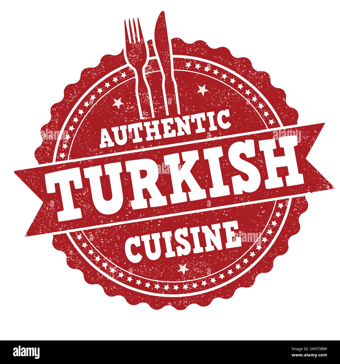 Turkish cuisine grunge rubber stamp on white background, vector ...