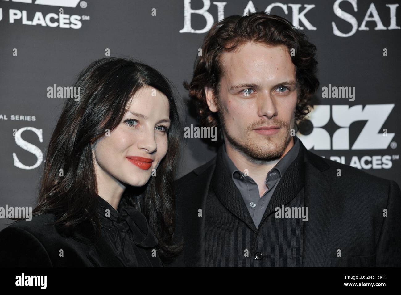 Caitriona Balfe, left, and Sam Heughan arrive at the LA Premiere ...