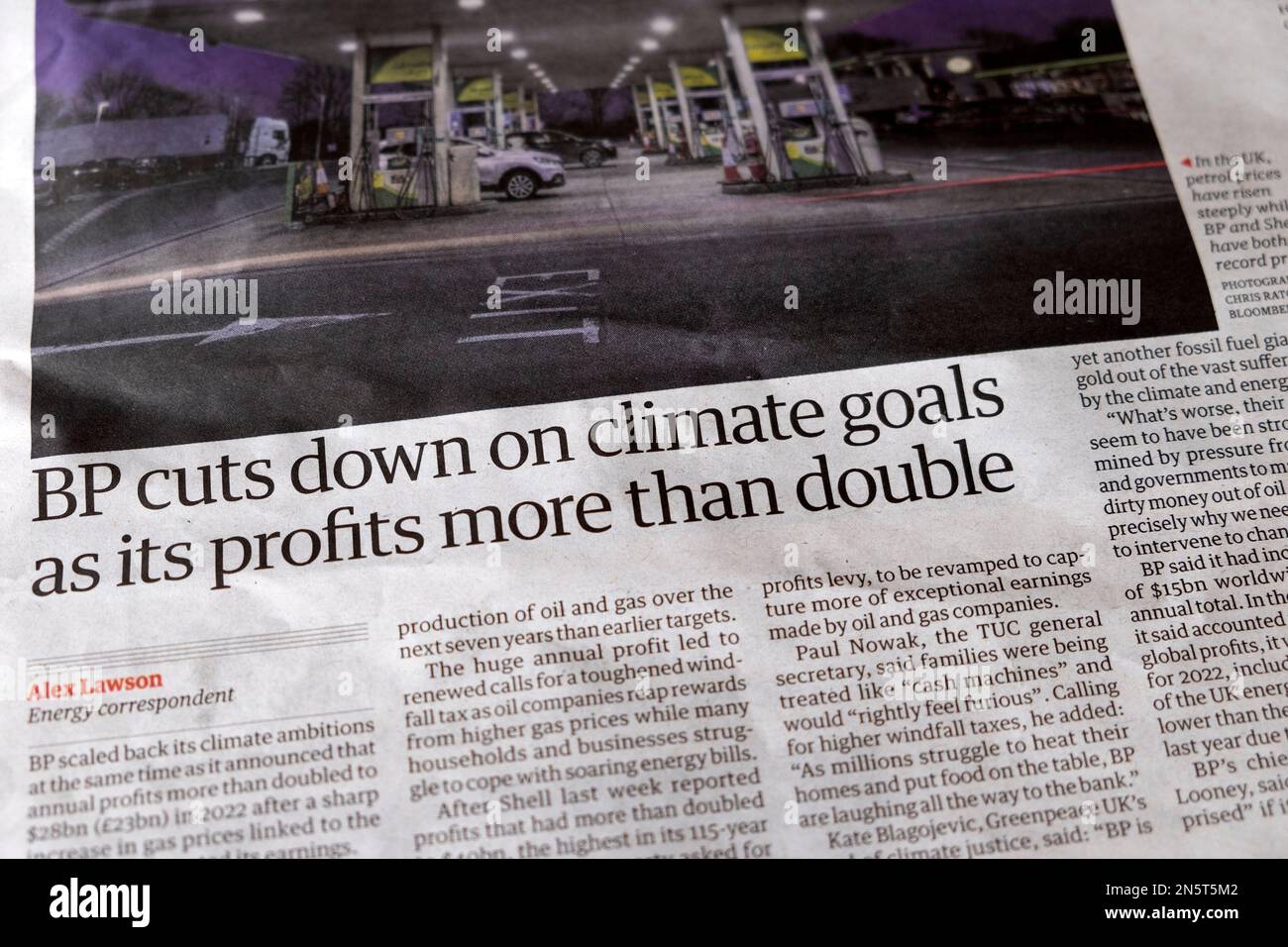 British Petroleum 'BP cuts down on climate goals as its profits more ...