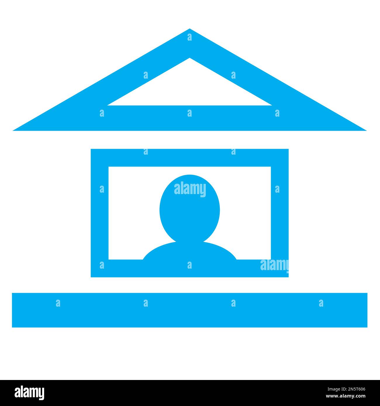 Blue and white vector graphic of a map symbol for an art gallery. It ...