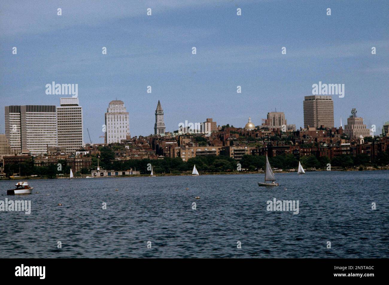 This is a general view of the Boston skyline as seen from Cambridge ...