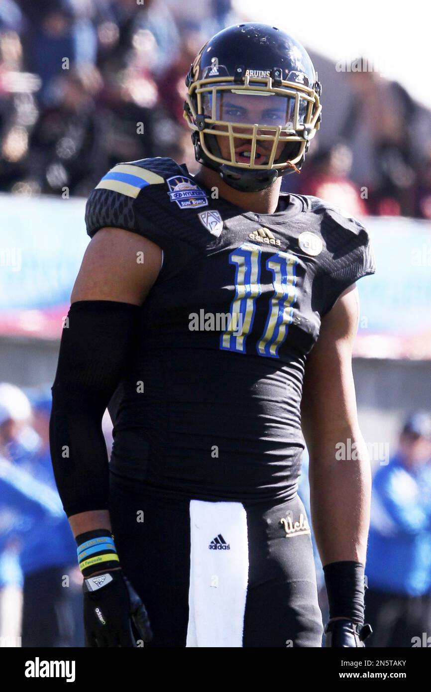 UCLA linebacker Anthony Barr lines up against Virginia Tech during the ...