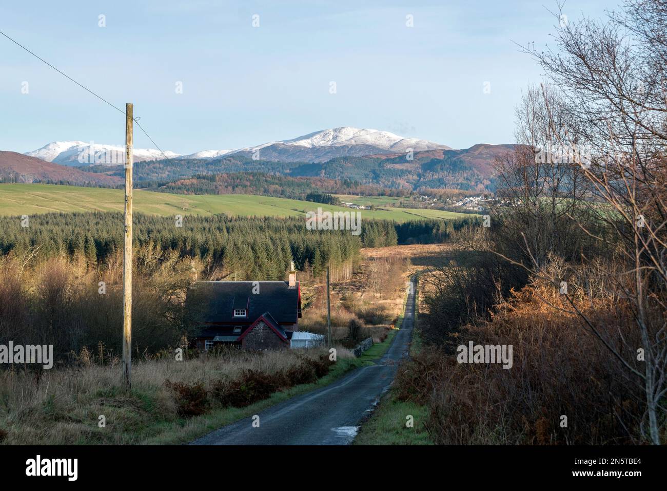 Scene from the Rob Roy Way at Drymen Cottage, Stirlingshire, Scotland ...