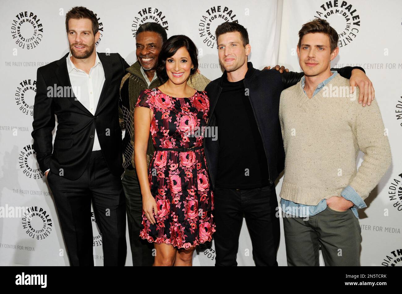 Left to right, "Enlisted" cast members Geoff Stults, Keith David ...