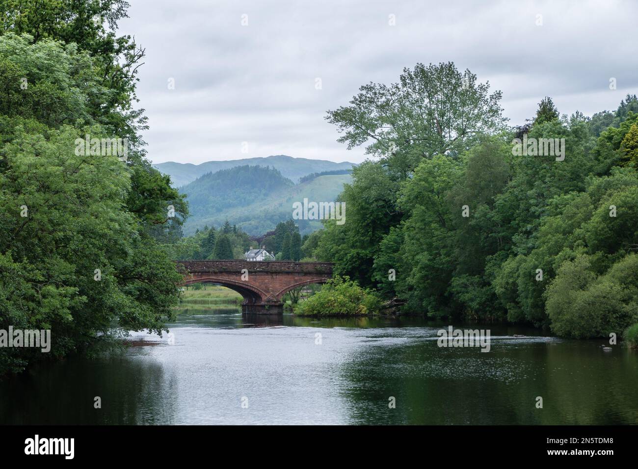 Callander Bridge and the River Teith, with Ben Ledi in the background ...