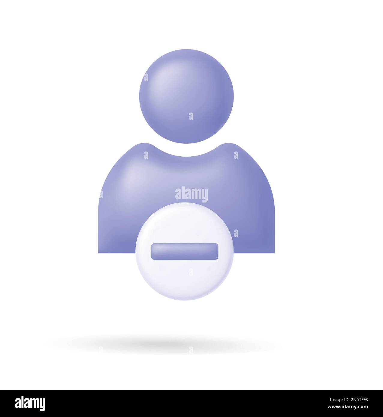 Person icon with minus symbol, White Neumorphism soft UI Design for Web ...
