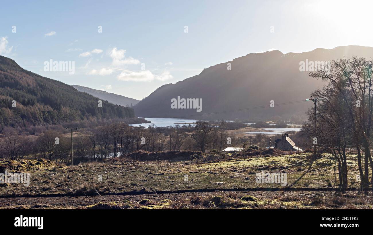 Loch Lubnaig from the Rob Roy Way long distance walking trail at the ...